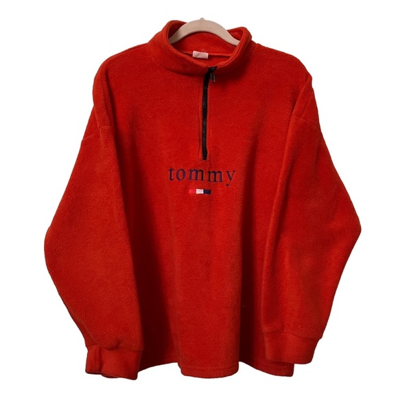 Vintage | Sweaters | Vintage Orange Made In Canada Half Zip Fleece ...
